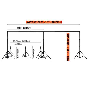 Kate 10x20ft (3x6m) Photography Backdrop Frame Stand for Room Set Adjustable Heavy Duty Photography Background Support System Kit