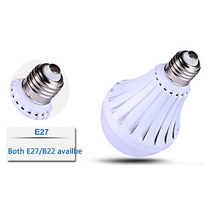 K JINGKELAI 9W Rechargeable LED Bulbs with Battery Backup - Emergency Light Bulb, E27/E26 Base, 60W Equivalent Brightness, Intelligent Power Outage Lighting with Hook, 4-Pack