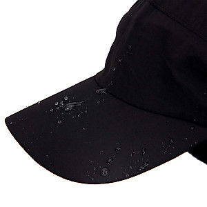 Winter Baseball Earflap Cap with Detachable Windproof Strap Fleece Inside Cap Water Repellency Outdoor Cap Adult (Black)