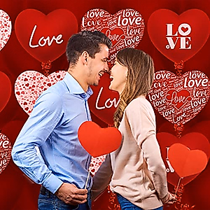 Yoiemivy 6 x 13 Ft Wedding Decorations Red Heart Garage Door Banner Large Anniversary Party Decor Banner for Photo Studio Props Bridal Shower Engagement Engaged Ceremony Decorations