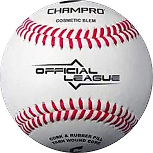 CHAMPRO CBB-200D Full Grain Leather Cover Baseballs with Cosmetic Blem in a Black Bucket – 30 Balls and one Rods Can Sleeve Included