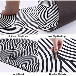 Rmaytiked 2 PCS Kitchen Mats for Floor Kitchen Rugs Cushioned Anti-Fatigue Non-Skid Waterproof Rug Standing and Comfort Desk/Floor Mat for Kitchen, Floor, Office, Sink, Laundry Black 0.4 inch