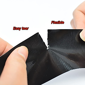 XUXU Duct Tape Heavy Duty Waterproof Black Duct Tape, 30 Yards x 2 Inch Strong Adhesive Duct Tape Bulk for Indoor Outdoor Repairs Tear by Hand