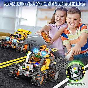 Demkia Robot Toys Building Set for Kids and Adults, Rechargeable 4-in-1 Remote & APP Controlled RC Wall Robotics Kit STEM Toys, Christmas Birthday Gifts for Boys Ages 6 7 8-12 (588 Pcs)