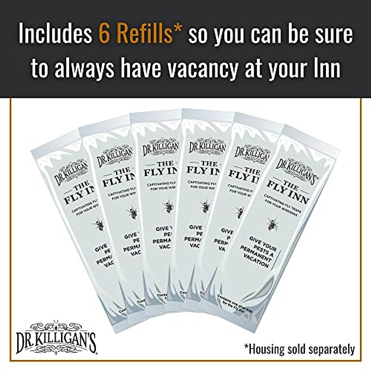 Dr. Killigan's The Fly Inn Replacements - Replacement Traps for The Fly Inn (6 Insert Refills)