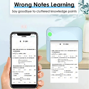 Wisoqu Mini Printer Pocket Mini Printer,200DPI Resolution Thermal Printing Ergonomic Printer,Wireless Mobile Photo Mini Printer Compatible with Android and iOS(Blue)