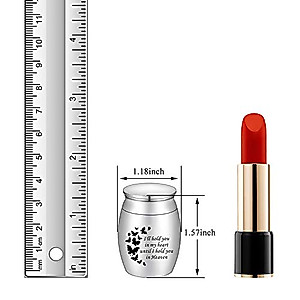 1.57 Inch Small Keepsake Urns for Ashes Mini Butterfly Cremation Urn for Human Ashes Stainless Steel Funeral Ash Holder for Men for Women - I'll Hold You in My Heart Until I Hold You in Heaven