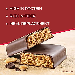 Atkins Chocolate Peanut Butter Protein Meal Bar, High Fiber, 16g Protein, 2g Sugar, 3g Net Carb, Meal Replacement, Low Carb, Keto Friendly, 12 Count