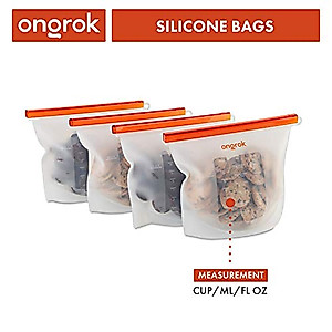 ONGROK Silicone Bag, Oven-Safe Decarb Kit, Great Decarb Box Alternative (4 Pack Silicone Bag | Medium)