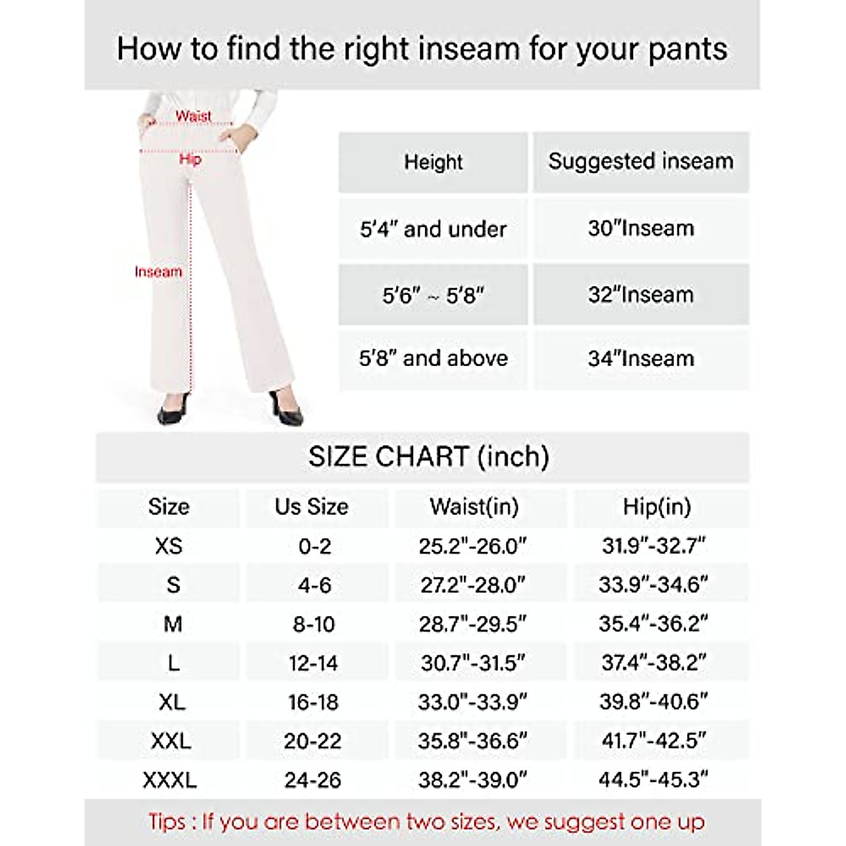 Bamans Dress Pants 30"/32"/34" for Women Bootcut Stretch Work Pants Belt-Loop Bootleg Yoga Pants with Pockets(Beige,Medium,A32 Inseam)