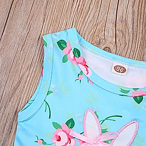 Toddler Baby Girl Easter Outfit Sleeveless Bunny Tutu Dress Princess Party Dress Summer Clothes (Pink, 6-7 Y)