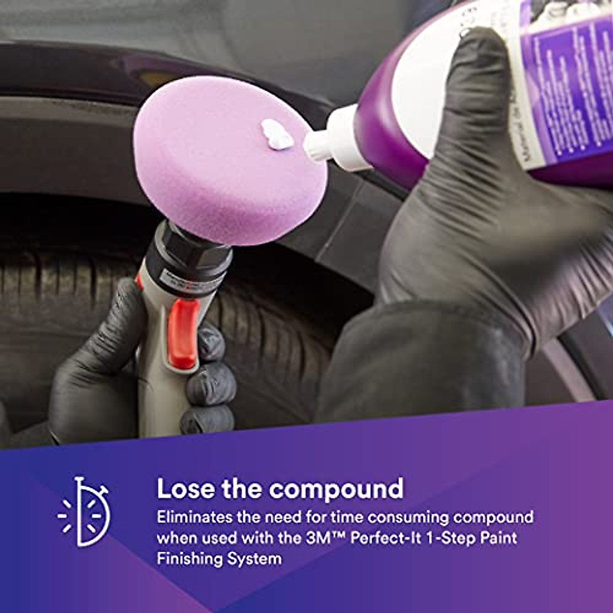 3M Perfect It 1 Step Finishing Material, 33039, for Paint Finishing Cars, Trucks, and Other Painted Surfaces, 32 fl oz, 6/Case, Purple