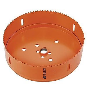 Klein Tools 31900 Bi-Metal Hole Saw, 6-3/8-Inch, For Drywall-Ceiling Tile-Steel-Wood-Plastic, Stainless Steel, Recessed Lighting