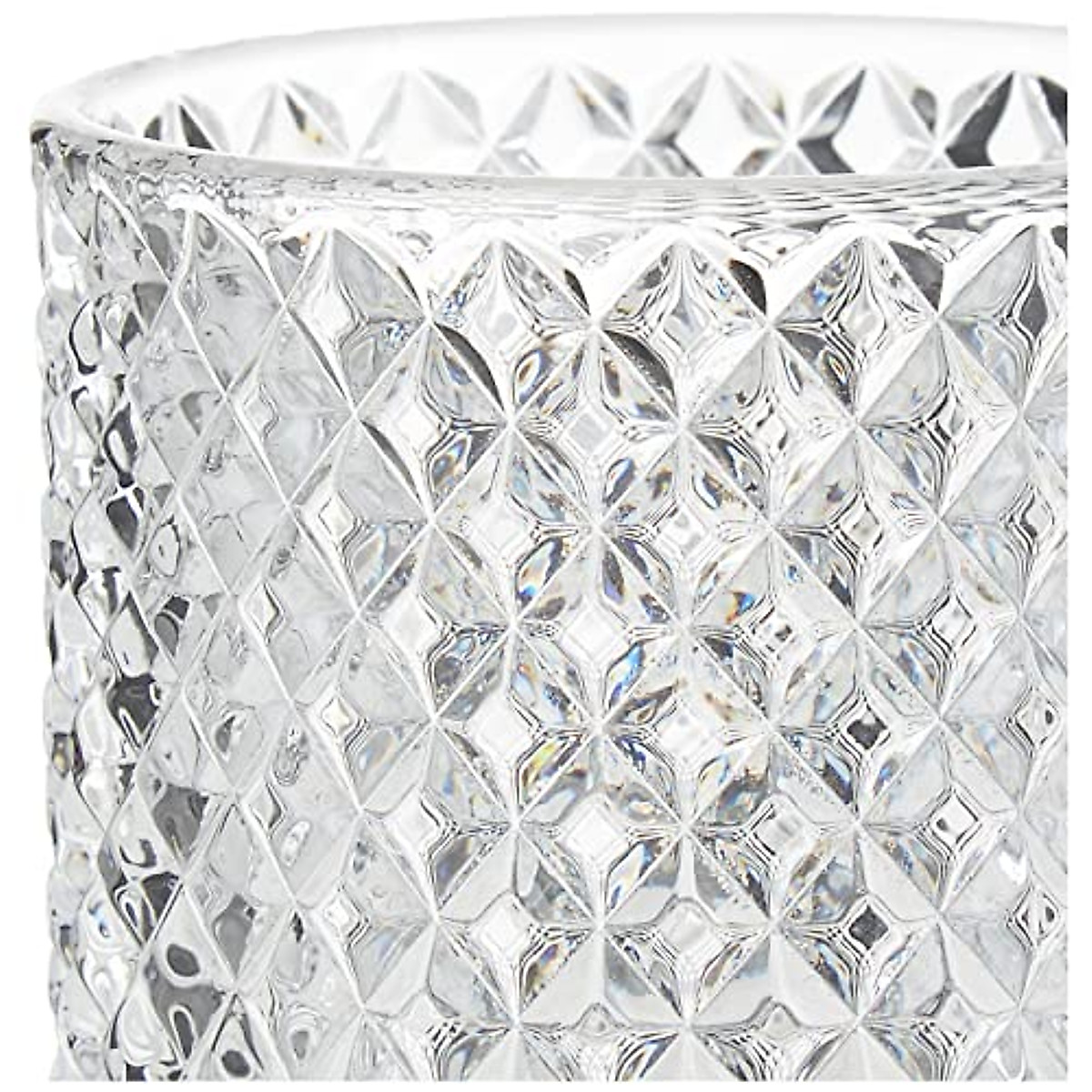 RockTrend Home Decorative Butterfly Candy Jar Candy Dish Candy Buffet Storage Container Clear Crystal Diamond Faceted Jar with Crystal Lid-Large-16 OZ (Round, 16 OZ)