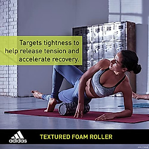 adidas Foam Roller for Physical Therapy & Exercise - 13" Textured Muscle Roller Back Pain Massager with Trigger Point Nodes for Deep Tissue Body Massage