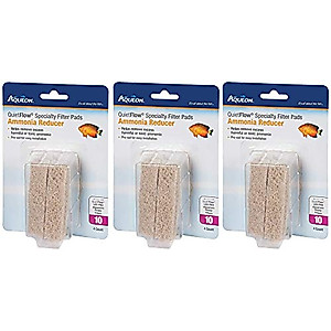 (3 Pack) Aqueon Quiet Flow 10 Ammonia Reducing Specialty Filter Pad (4 ct. Per Pack)
