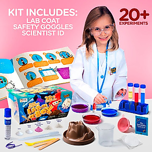 Science Kit for Kids Ages 3, 4, 5, 6, 7 - Over 20 Science Experiments - Lab Coat Included