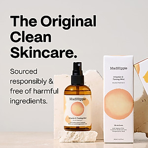 Mad Hippie Vitamin C Toning Mist – Skin-Brightening Toner for Face, Vitamin C Facial Mist Hydrating Spray, 4 Oz