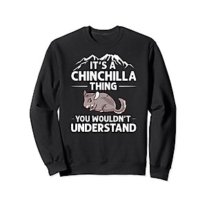 Chinchilla Animals Funny Pet Cute Rodent Cage Wheel Sweatshirt