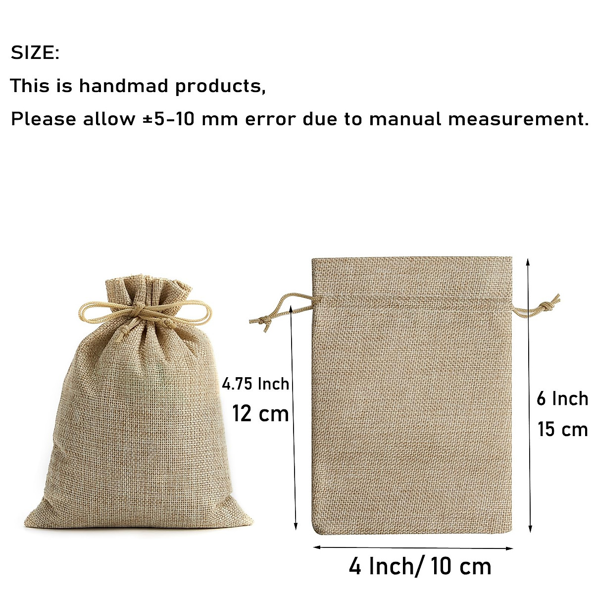 Tendwarm 20Pcs 4x6 inch Burlap Gift Bags with Drawstring Recyclable Linen Sacks Bag for Wedding Favors Party DIY Craft