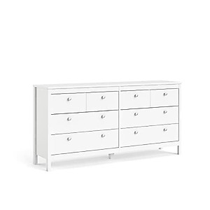 Tvilum 8 Drawer Double Dresser, White