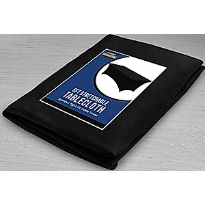 Utopia Kitchen Spandex Tablecloth 1 Pack [6FT, Black] Tight, Fitted, Washable and Wrinkle Resistant Stretch Rectangular Patio Table Cover for Event, Wedding, Banquet & Parties [72Lx30Wx30H Inch]