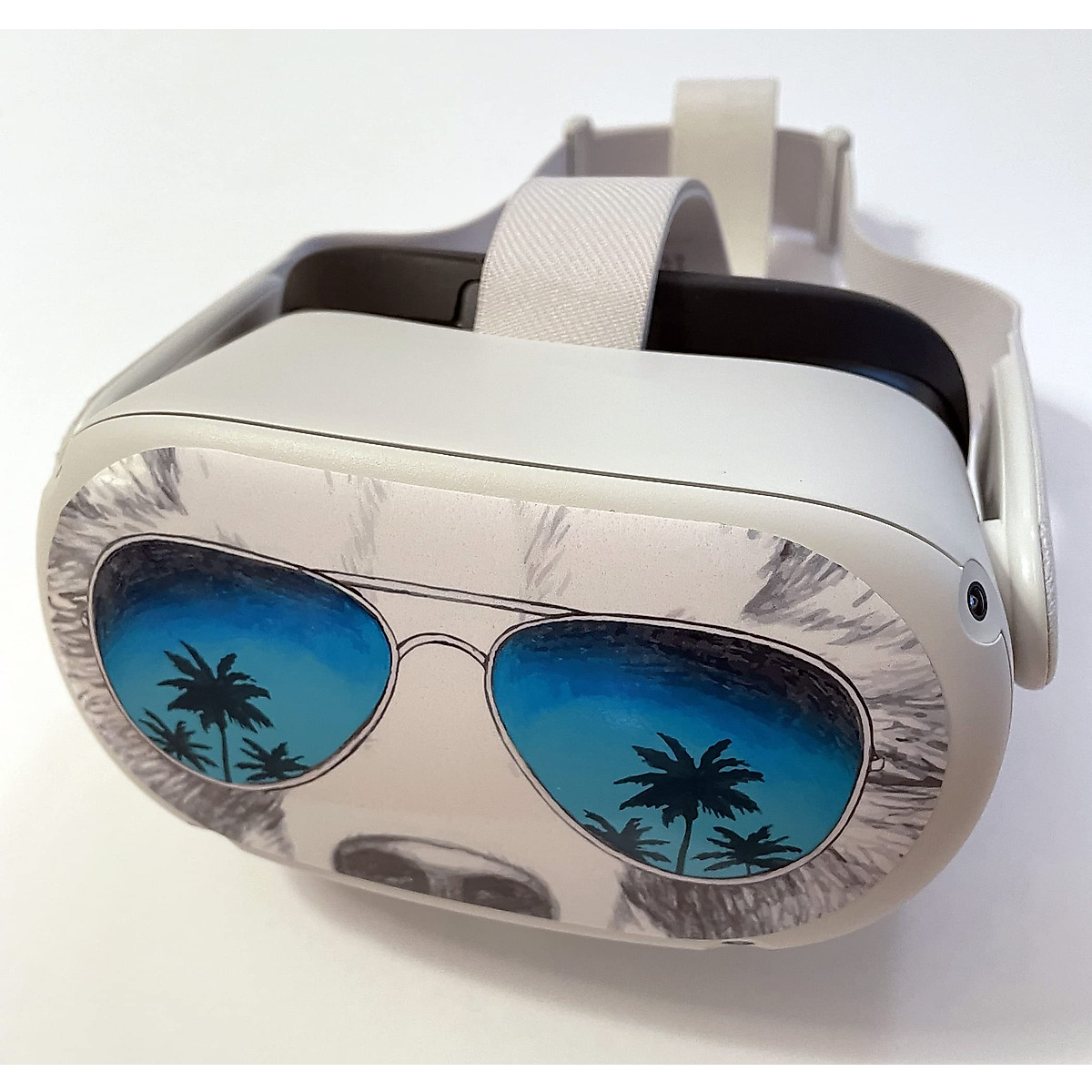 Bear with Sunglasses Decal for Quest 2 VR Headset - Meta/Oculus - Glossy Vinyl Sticker