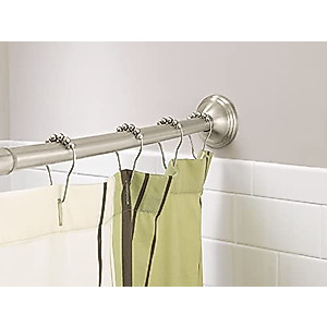 Moen CSR2160BN 54-Inch to 72-Inch Adjustable Length Fixed Mount Single Curved Shower Rod, Brushed Nickel