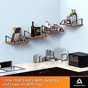Avantru, Floating Shelves Deep, Floating Shelves Wall Mounted, Large Wall Shelf, Wide Shelf, Pinewood, for Kitchen, Bedroom, Bathroom, Living Room, Office. Set of 2. Use: Décor, Photos, Books