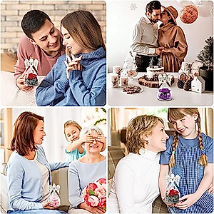 Miofula Preserved Flower Rose Birthday Gifts for Mom, Angel Figurines with Forever Real Rose Gifts for Her Mom Grandma, Angels Gifts for Mothers Day Christmas Anniversary Thanksgiving Birthday Gifts