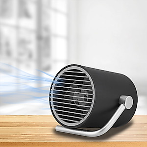 Fancii Small Personal Desk USB Fan, Portable Mini Table Fan with Twin Turbo Blades, Whisper Quiet Cyclone Air Technology - for Home, Office, Outdoor Travel (Black)