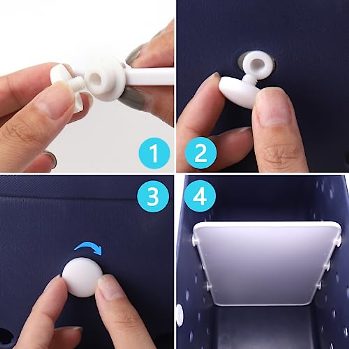 BABORUI 2 Pack Divider Tray for Bogg Bag, Upgraded 16Pcs Buttons Inserts Tray for Bogg Bag Accessories Compatible with Large Simply Southern/Bogg Bag Original X Large (White)