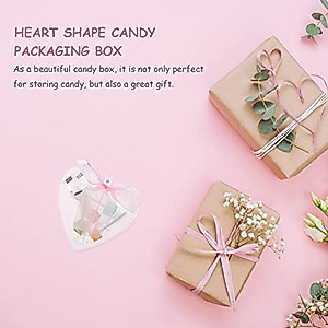 ABOOFAN 6pcs Transparent Heart-Shaped Boxes Food Grade Plastic Boxes Wedding Party Gift Boxes Fillable Heart Shaped Clear Container Birthday Present and Candy Packing Boxes 10cm Pink