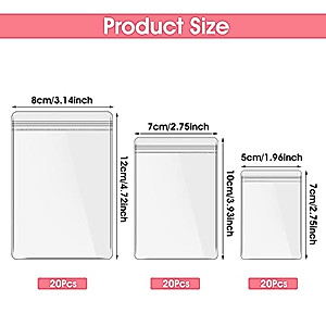 Thinp 60 Pack Clear Plastic Jewelry Bags, Small Ziplock Bags for Jewelry Anti Tarnish Jewelry Storage Bags Jewelry Pouches