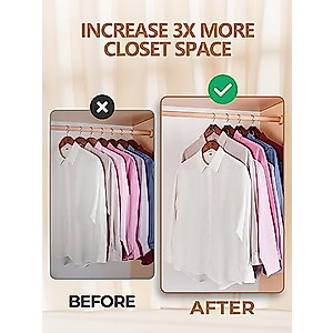 HOUSE DAY Space Saving Hanger Hooks 60 Pack, Black Clothes Hanger Connector Hooks, Heavy Duty Hanger Hooks Space Saver, Durable Hanger Connector Hooks, Premium Cascading Hanger Hooks for Closet