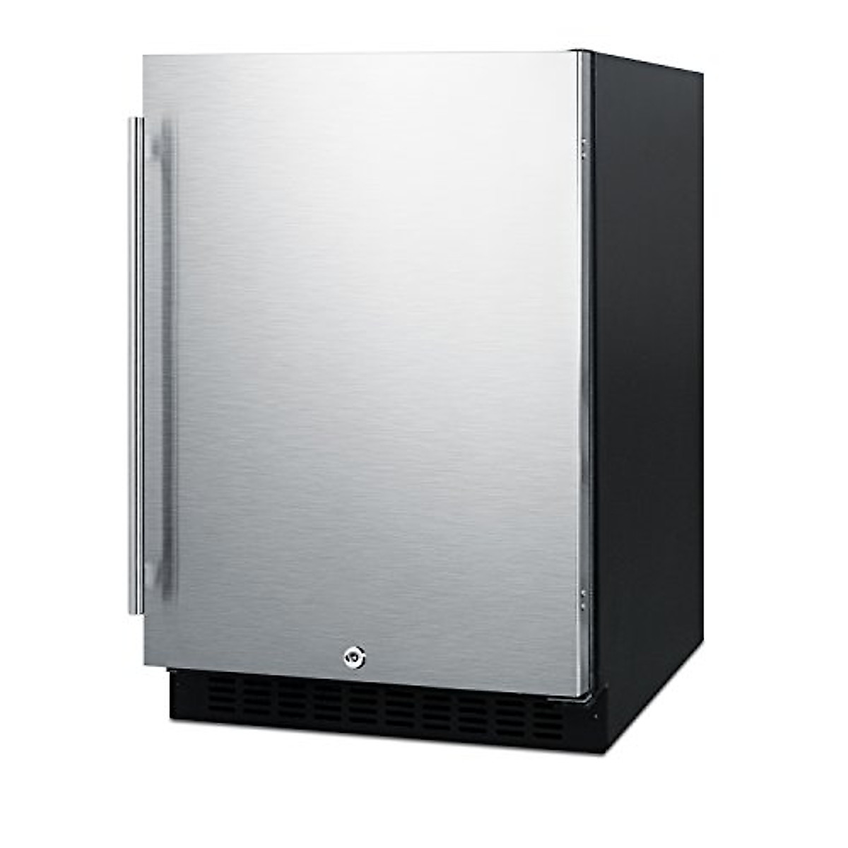 Summit AL54 ADA Height 24" Built-In Undercounter Refrigerator with Glass Shelves and Door Storage, Stainless Steel/Black