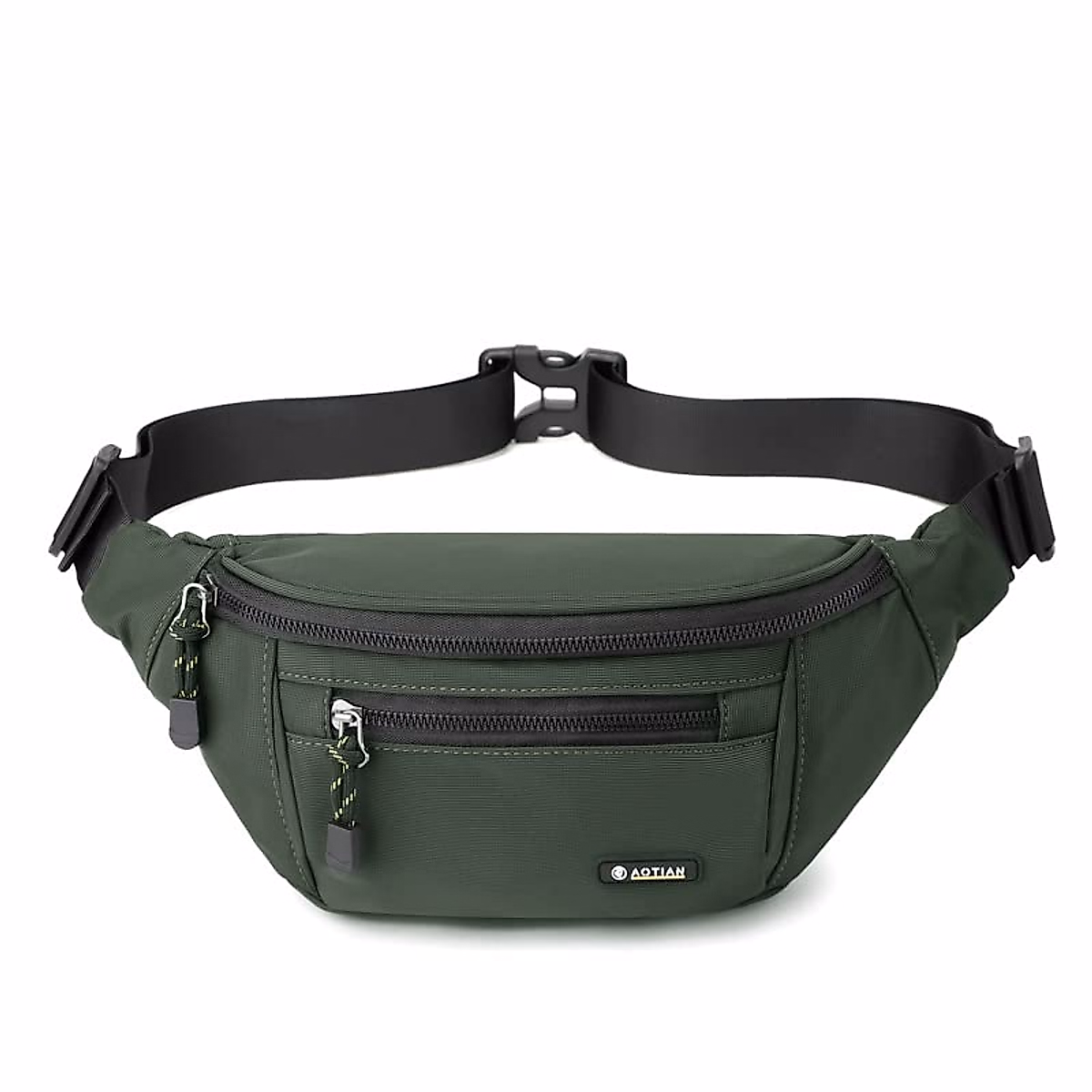 Fanny Pack for Men Women Cross Body Shoulder Chest Bag 4 Pockets Waist Bag Purse Belt Bag for Travel Walking Running Hiking Cycling, Easy Carry Any Phone,Wallet (Green)