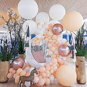 VUMSUM 36 inch Pastel Balloons for Parties 5 pcs Macaron Latex Balloons for Birthday Wedding Engagement Anniversary Christmas Festival Picnic or Any Friends & Family Party Decorations-Blush