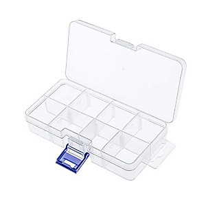 8 Grids Portable Plastic Organizer Container Storage Box,with Adjustable Grid (Thicker 2 pcs)