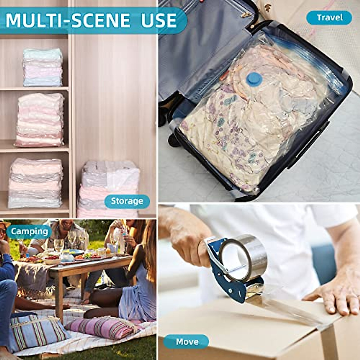 Vacuum Storage Bags, Space Saver Bags Compression Storage Bags for Comforters and Blankets, Vacuum Sealer Bags for Clothes Storage，Essential travel compression bag, vacuum packaging space saving bag