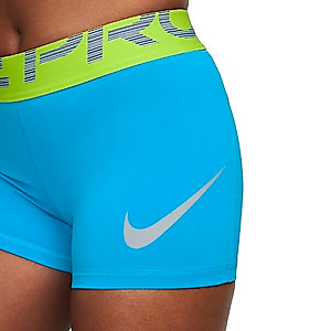 Nike Women's Pro 3" Training Shorts (Medium, Laser Blue)