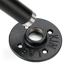 Sumnacon 2 Pcs 7.7 Inch Industrial Pipe Clothes Bar - Heavy Duty Rustic Metal Coat Hanger with Screws, Wall-Mounted Garment Holder Rack for Bedroom/Bathroom/Cabinet/Boutique/Clothing Store, Black