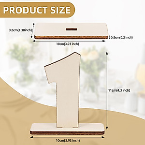 10pcs Wooden Table Numbers 1-10 Wedding Table Numbers with Stands Base Unfinished Wood Table Numbers Signs Holders