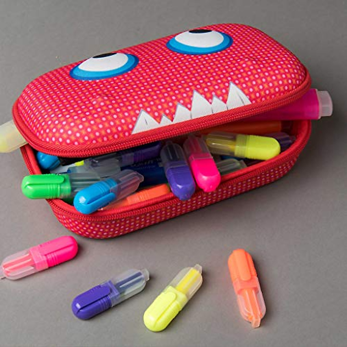ZIPIT Beast Pencil Box for Kids | Pencil Case for School | Organizer Pencil Bag | Large Capacity Pencil Pouch (Red)
