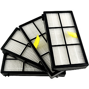 Dttery High Efficiency HEPA Filter Kit Replacement for iRobot Roomba 800, 900 Series Robot Vacuums Part Accessories 4636433, 4 Pack