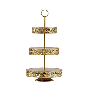 Efavormart 23" Tall Gold 3-Tier Metal Reversible Dessert Cupcake Stand for Wedding Decoration Event