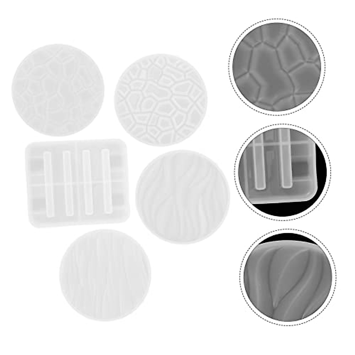 VILLCASE 1 Set Pallet Mold Circle Tray Resin Coasters Ashtray Mold Coaster Silicone Soap Molds Coaster Casting Silica Gel Resin Coaster Mold Coaster Holder Mold Cup Pad Making Tools Car Mat