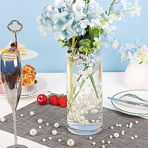 240Pieces Floating NO Hole Pearls Beads for Vases and 2300PCS Water Beads,Highlight Pearls Bead Vase Filler,Floating Candle Making,Centerpiece for Vase Party Table Wedding 8/14/20mm(Light Blue)