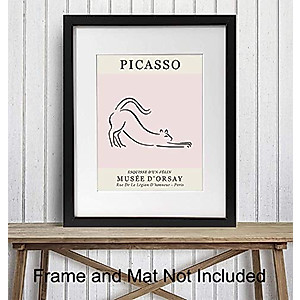 Cat Home Decor - Pablo Picasso Wall Art - Picasso Poster - Cat Wall Art - Pablo Picasso Poster - Pablo Picasso Prints - Pablo Picasso Art - Cat Wall Decor - Cute Cat Lover Gifts for Women - Pink