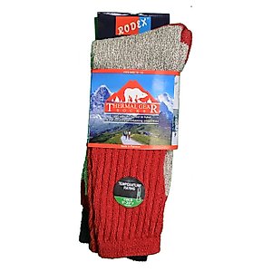 Rodex 3 Pairs Thermal Gear Socks Boot Hiking Warm Winter Mens Size 10-15 colors may vary
